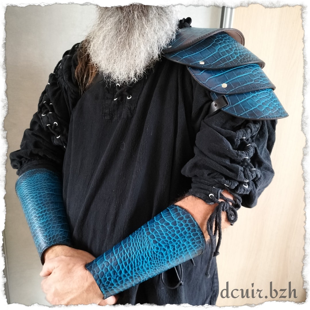 Set of the Blue Dragon Rider, Pauldron and Forearm Cannons - Etsy