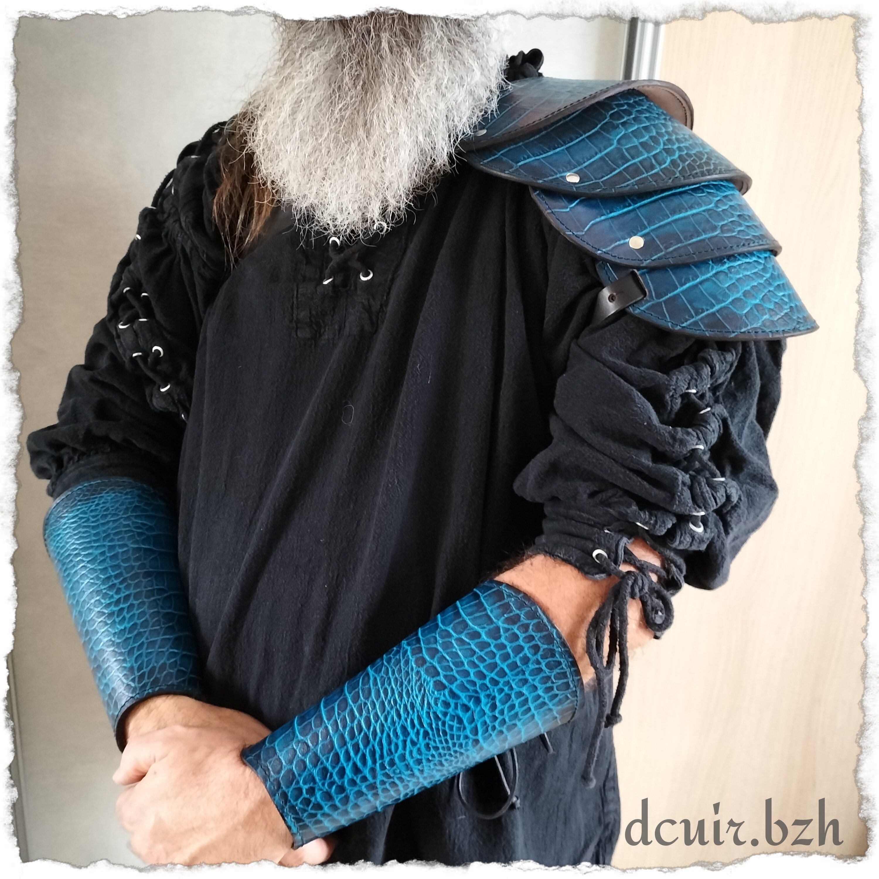 Set of the Blue Dragon Rider, Pauldron and Forearm Cannons - Etsy