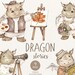 Cute Dragon Watercolor Clipart, Watercolor Dragon, Dragon Drawing, Cute ...