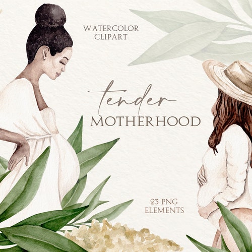 Newborn Watercolor Clipart Pregnancy Baby Shower Nursery - Etsy