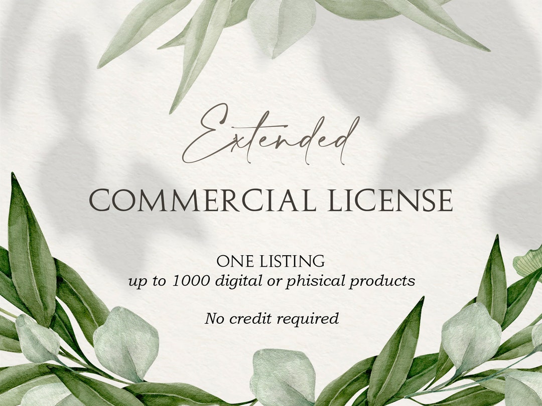 Extended Commercial License for ONE Clipart Set. No Credit Required - Etsy