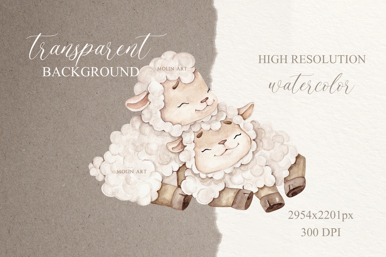 Watercolor Sheep Clipart Baby Sheep Clipart Nursery Art - Etsy