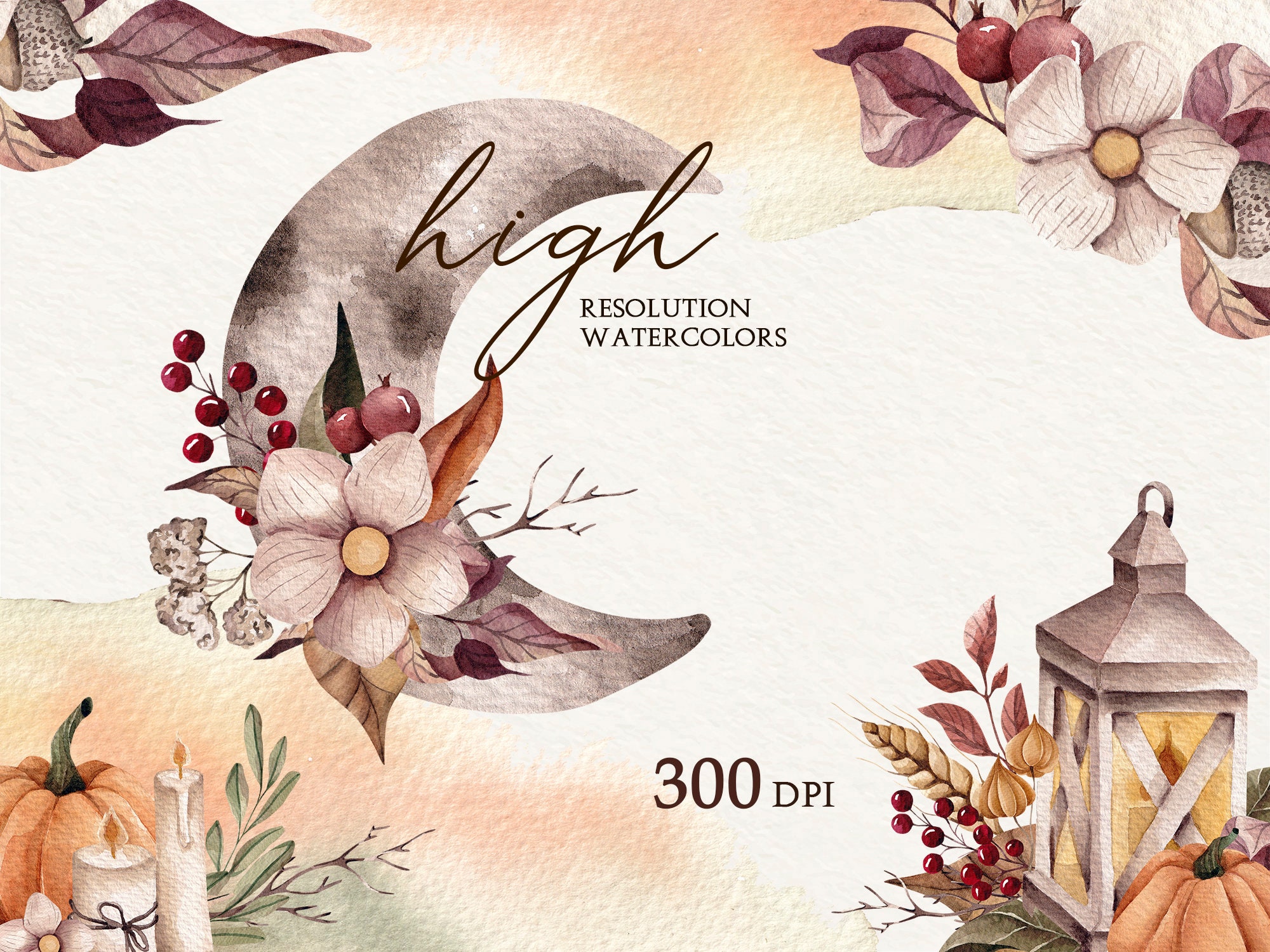 Autumn Watercolor Clipart Watercolor Autumn Bouquets Fall - Etsy