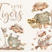 Cute Tiger Watercolor Clipart, Watercolor Tigers, Tigers Drawing, Cute ...