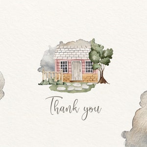 Watercolor House Clipart, Cottage Clipart, Cute Houses, Sweet Home ...