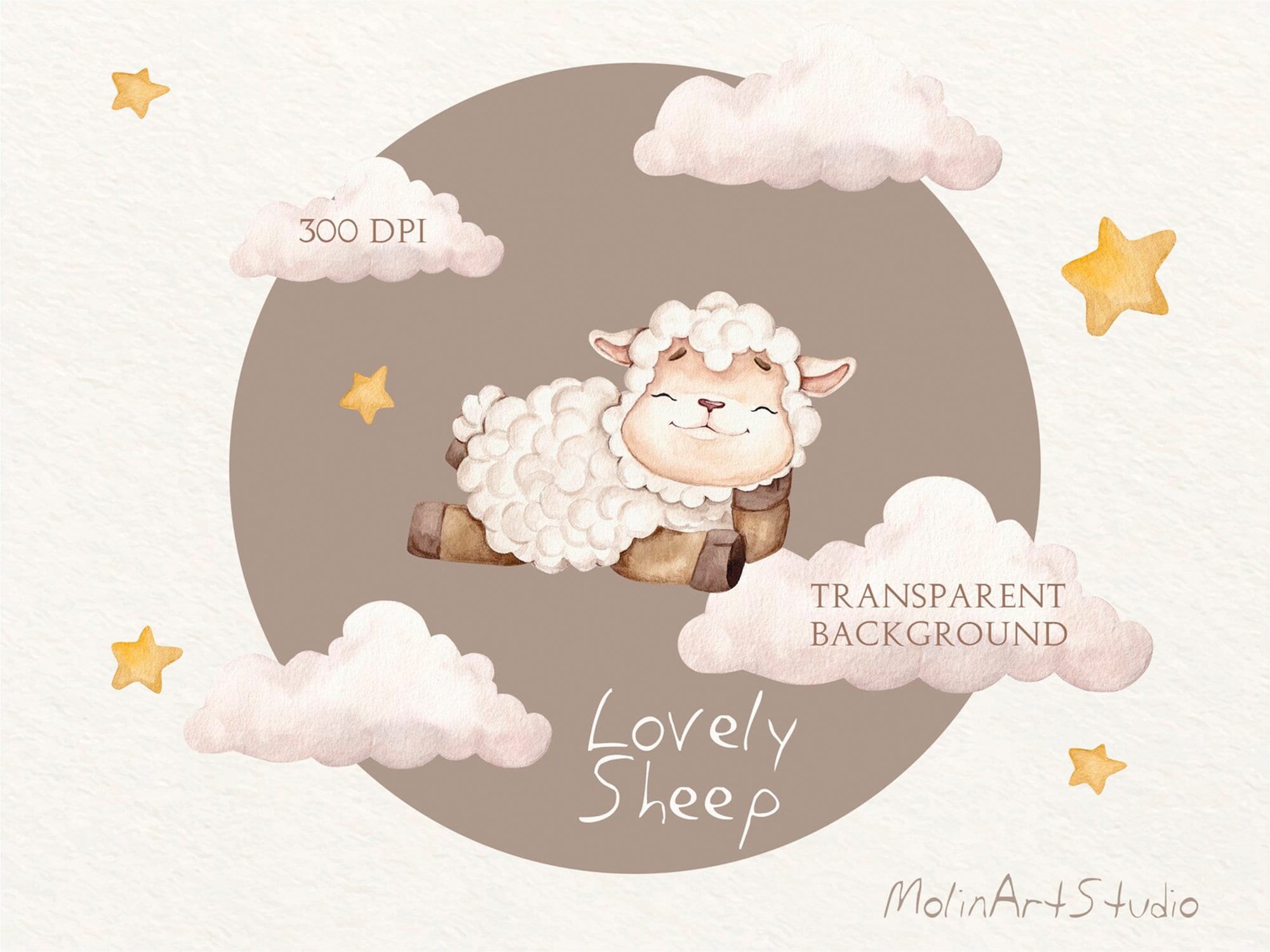 Watercolor Sheep Clipart Baby Sheep Clipart Nursery Art - Etsy