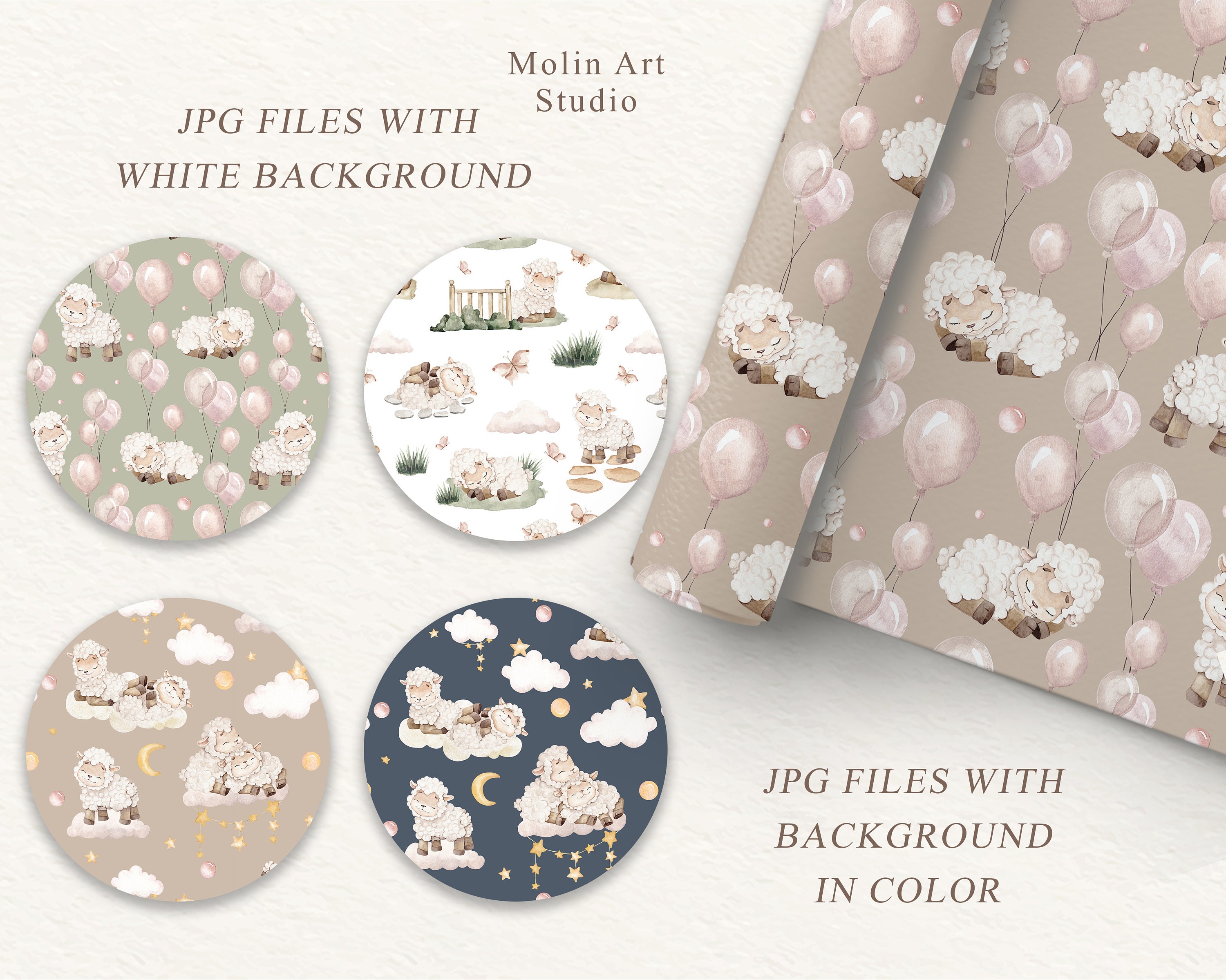 Sheep Pattern Digital Paper Pack Scrapbook Papers Baby - Etsy