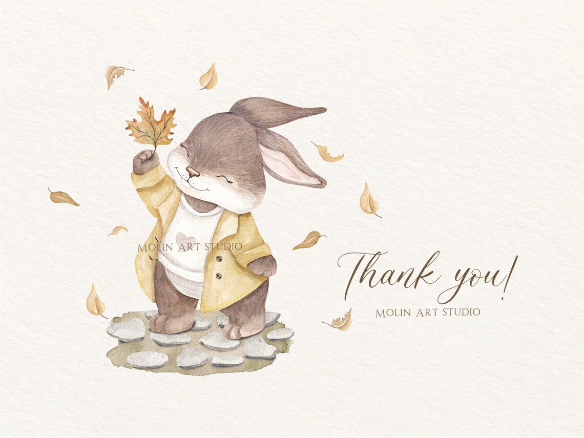 Cute Bunny Watercolor Clipart Watercolor Rabbit Bunny - Etsy