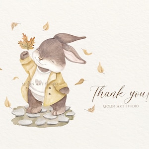 Cute Bunny Watercolor Clipart, Watercolor Rabbit, Bunny Drawing, Cute ...