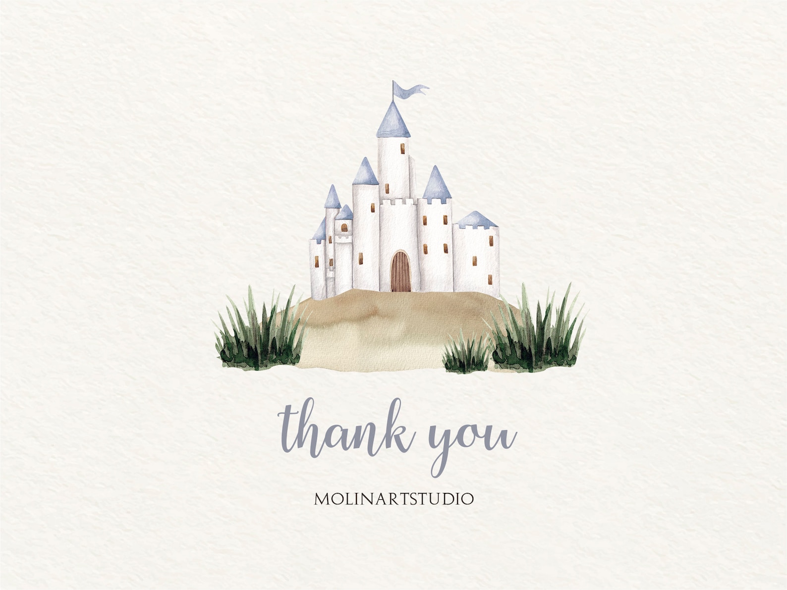 Watercolor Blue Castle Clipart Fairytale Castle Clipart | Etsy