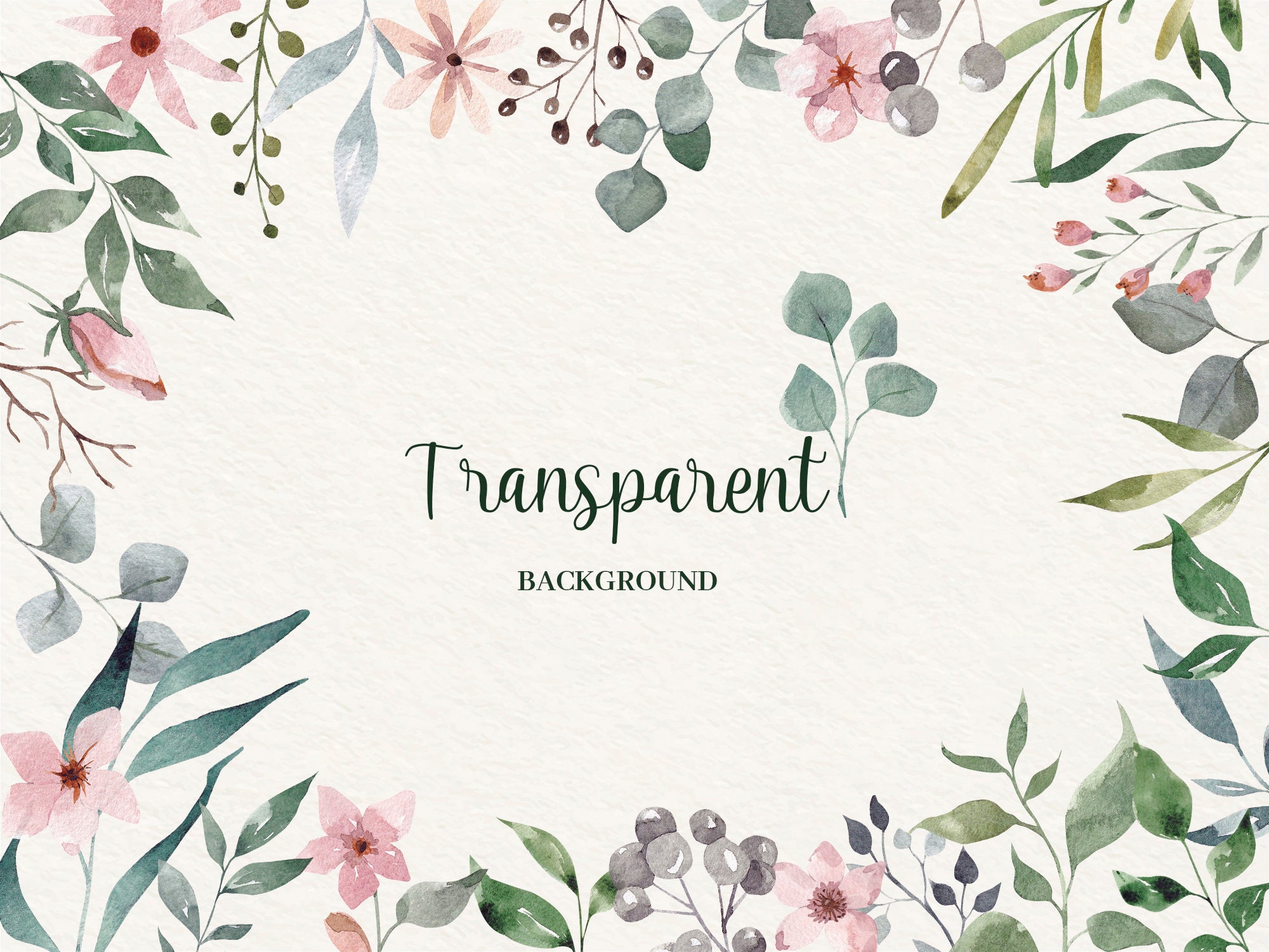 Watercolor Greenery Clipart. Foliage green eucalyptus greens | Etsy