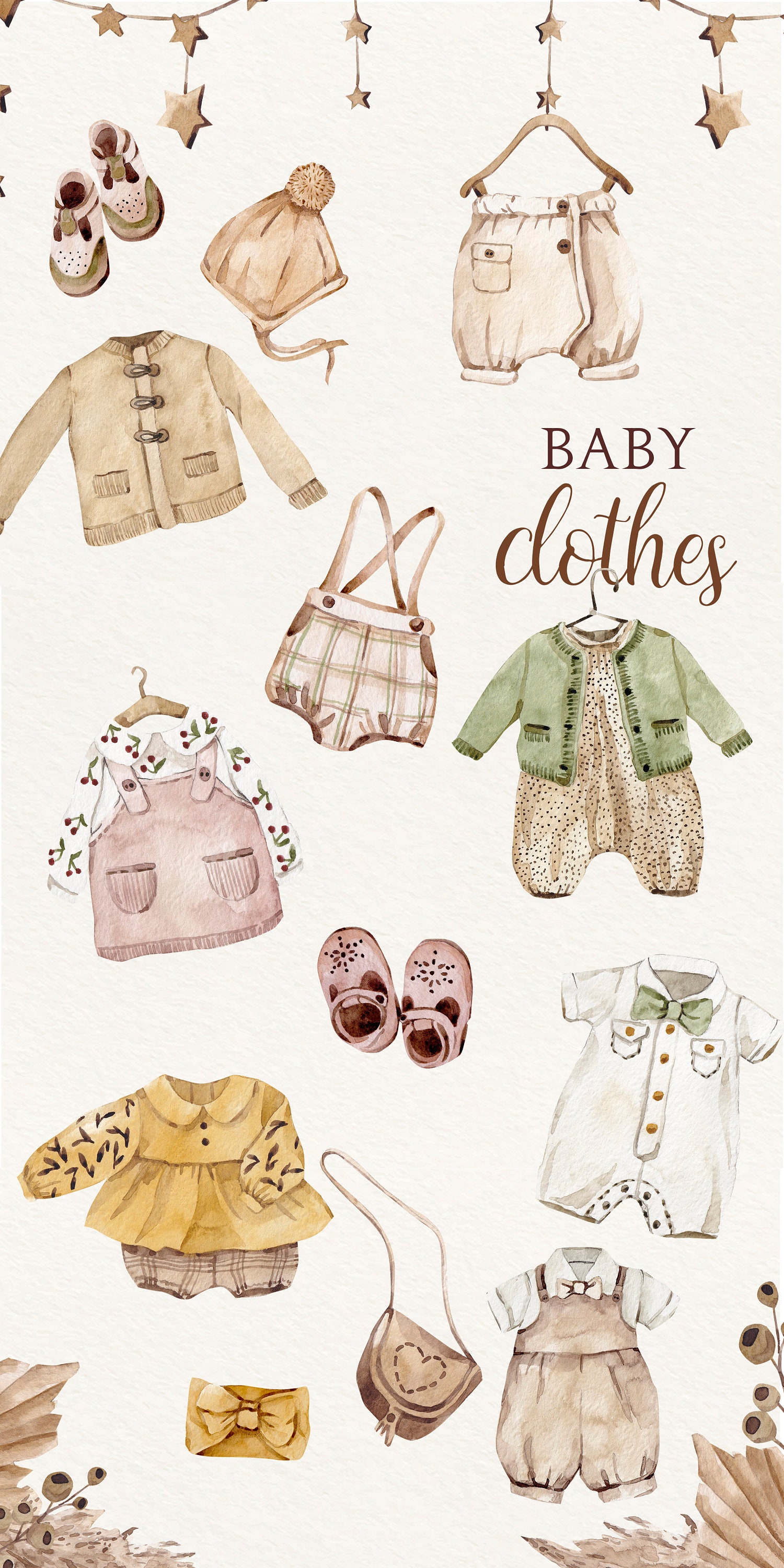 Newborn Baby Watercolor Clipart Baby Shower Boho Baby | Etsy