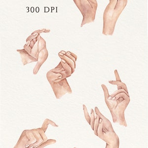 Watercolor Hands Clipart: Family Illustration (PNG Files) - Etsy