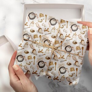 Watercolor Bakery Pattern, Digital Paper Pack, Scrapbook Papers, Baking ...