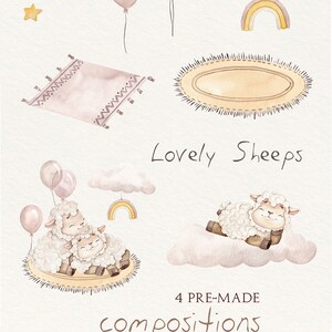 Watercolor Sheep Clipart Baby Sheep Clipart Nursery Art | Etsy Canada