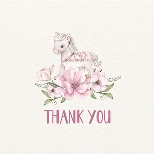 Watercolor Rocking Horse Clipart, Baby Toys Clipart, Baby Shower ...