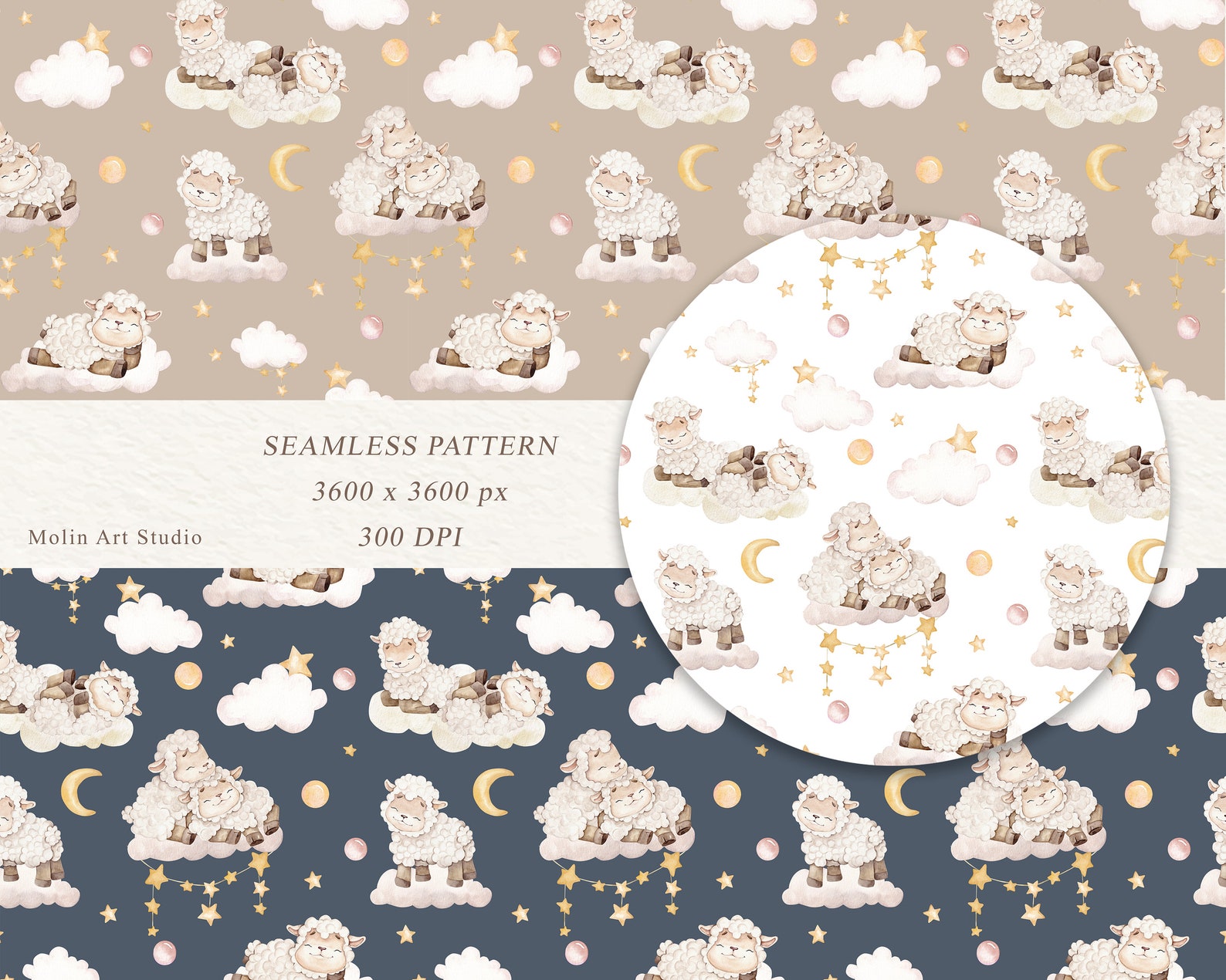 Sheep Pattern Digital Paper Pack Scrapbook Papers Baby - Etsy