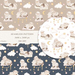 Sheep Pattern, Digital Paper Pack, Scrapbook Papers, Baby Seamless ...