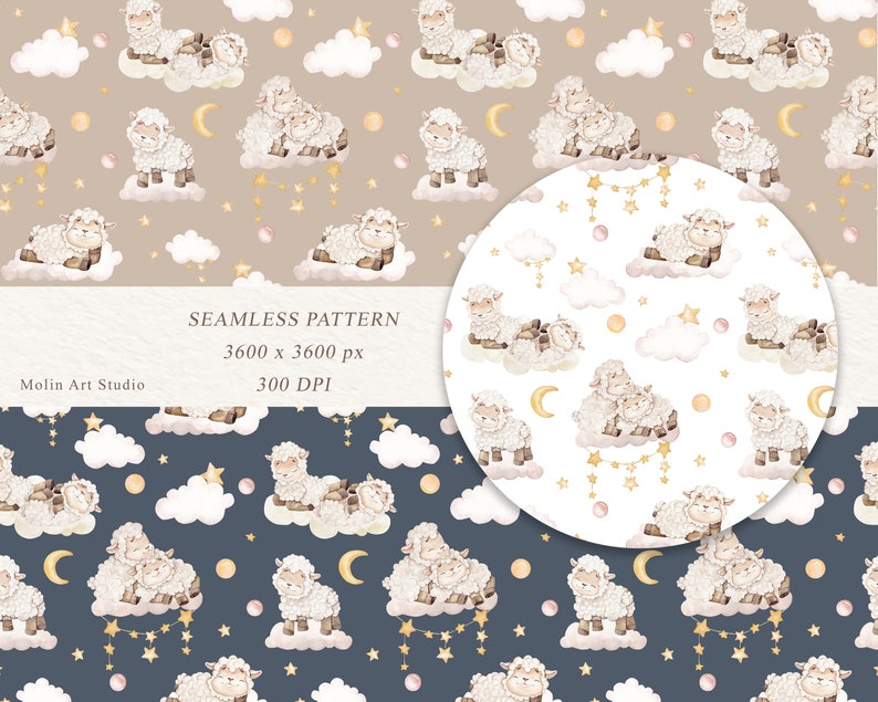 Sheep Pattern Digital Paper Pack Scrapbook Papers Baby - Etsy
