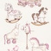 Watercolor Rocking Horse Clipart, Baby Toys Clipart, Baby Shower ...