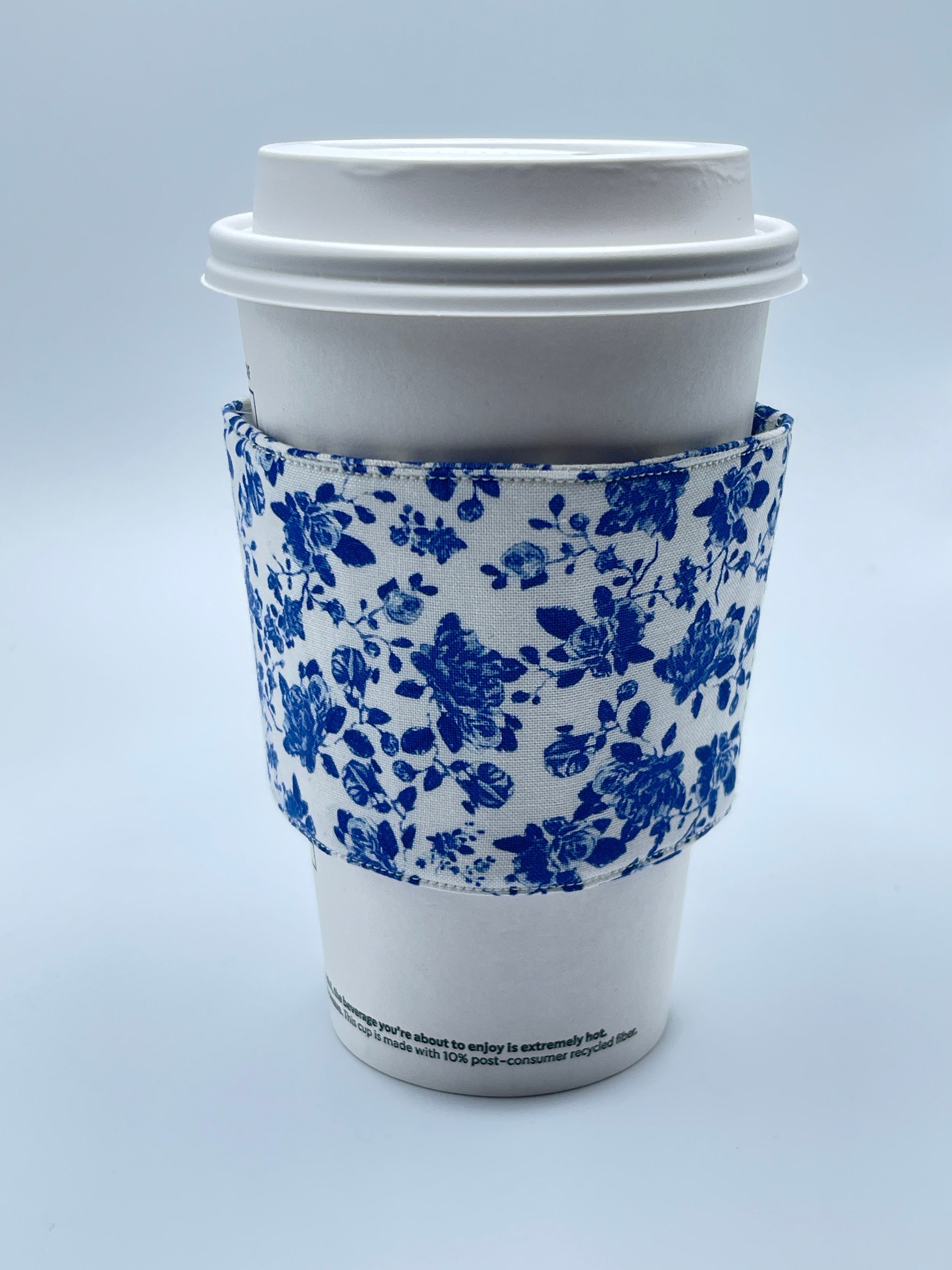 Reusable Coffee Cup Sleeve: Adjustable Floral Print Thermal Beverage ...