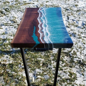 Your Custom Black Walnut Ocean Desk, Wave Desk, Beach Desk, Live Edge ...