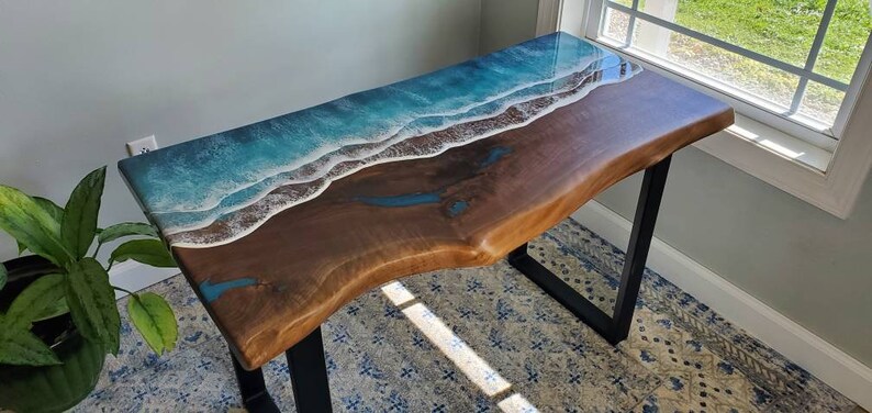 Your custom black walnut ocean desk wave desk beach desk | Etsy