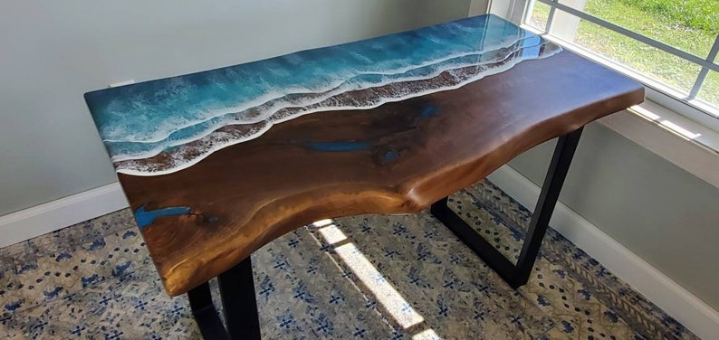 Your custom black walnut ocean desk wave desk beach desk | Etsy