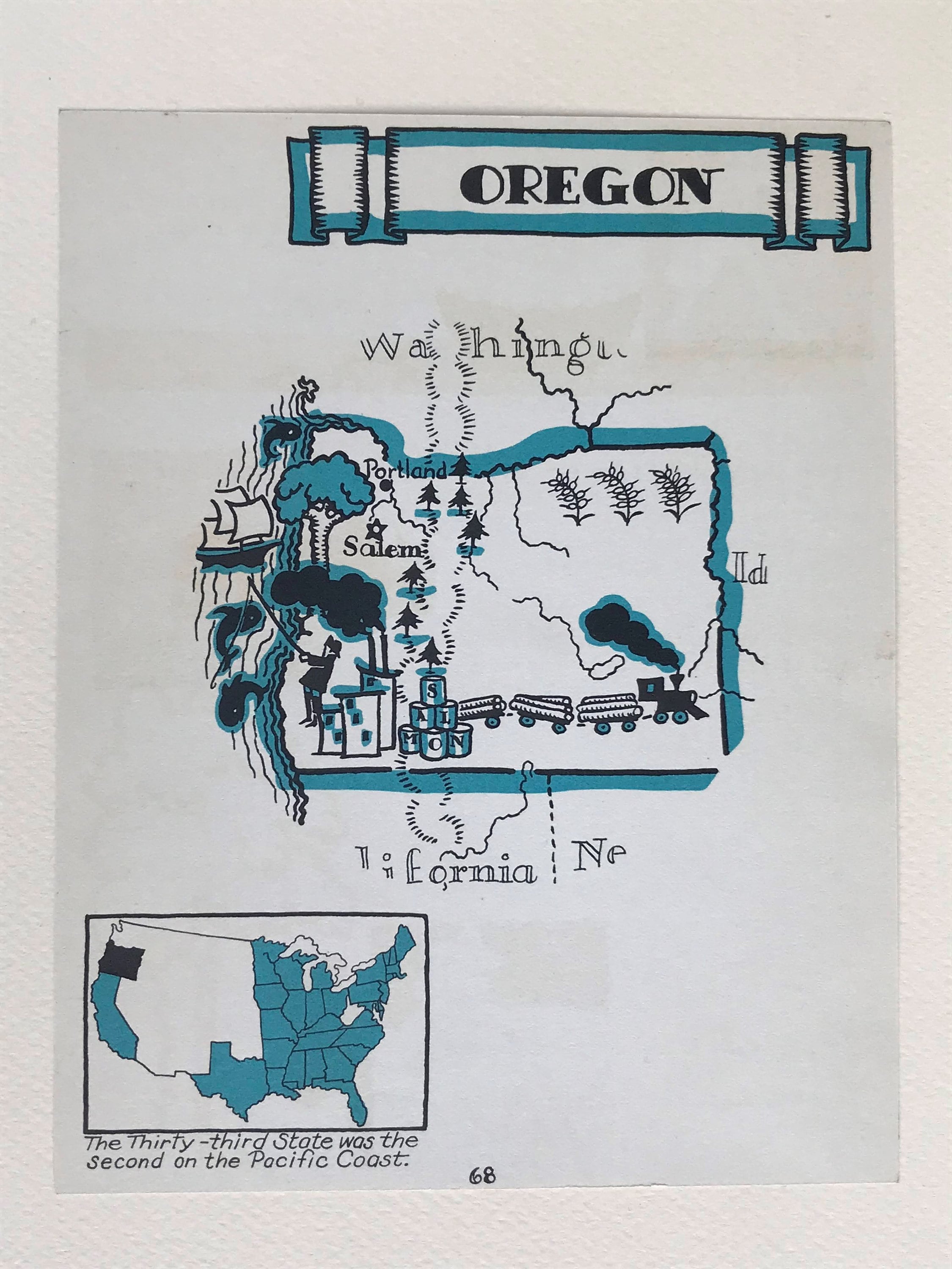Original 1931 Pictorial Map of Oregon - Etsy