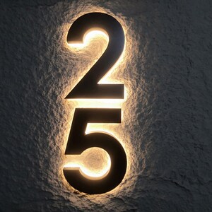 Modern House Numbers, Illuminated Address Number Sign, Home Number Sign ...