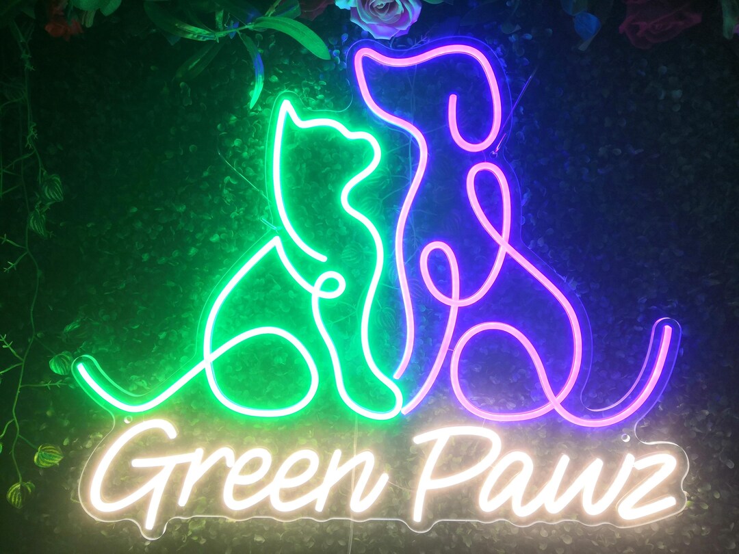 Custom Dog Neon Sign Cat Neon Light Face LED Sign Personalized Pet ...