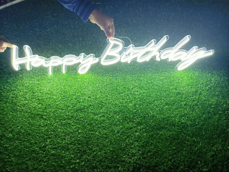 Custom Neon Sign Happy Birthday Neon Light Sign Decor Home Led - Etsy