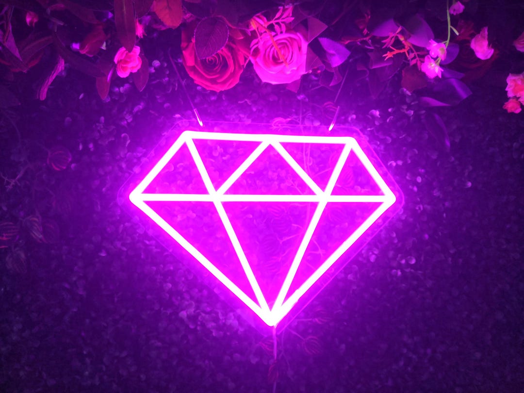 Diamond Neon Sign, Diamond Light Sign, Diamond Wedding Led Neon Sign ...