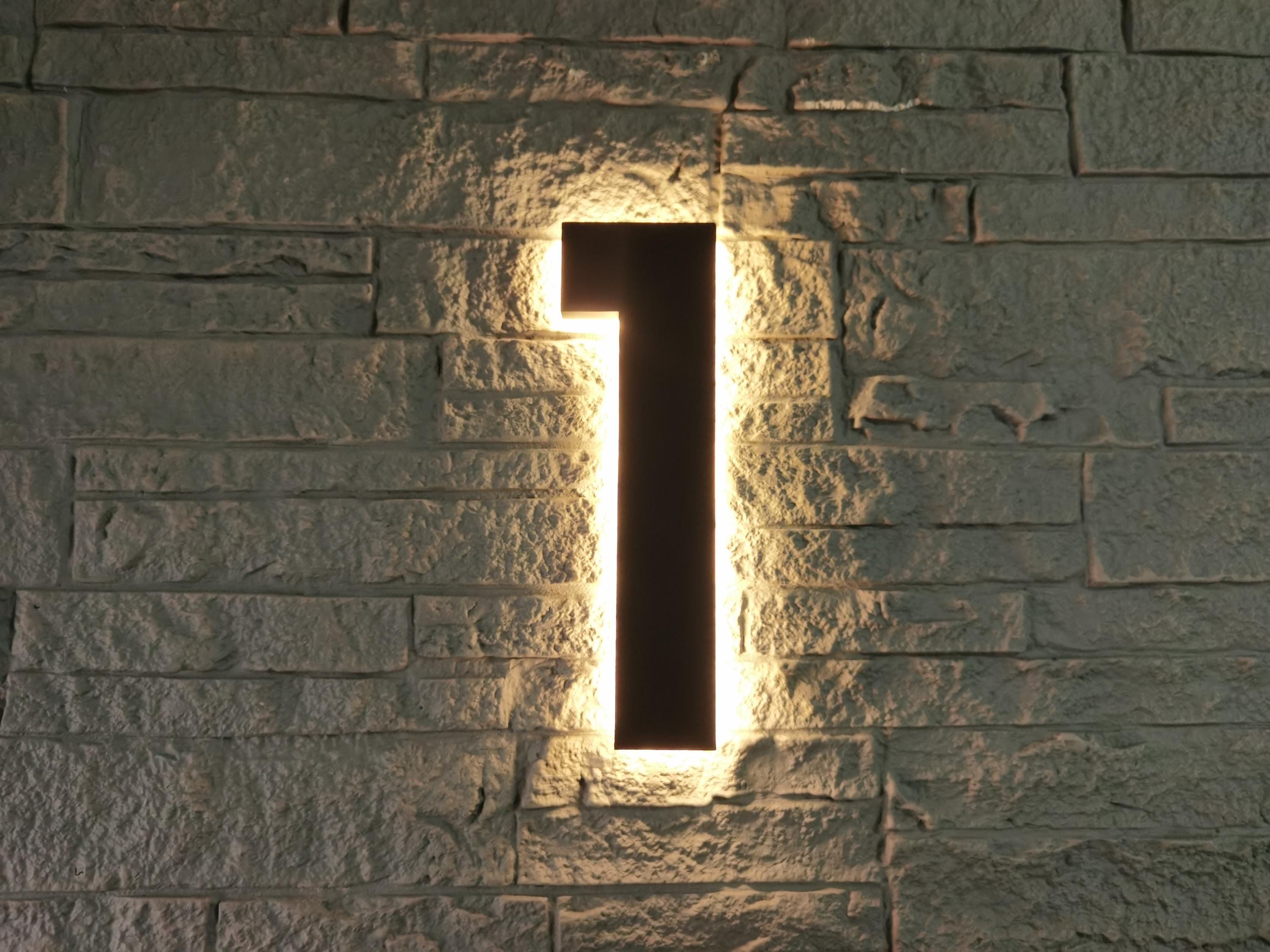 Waterproof LED Backlit House Number Sign - Stainless Steel Outdoor ...