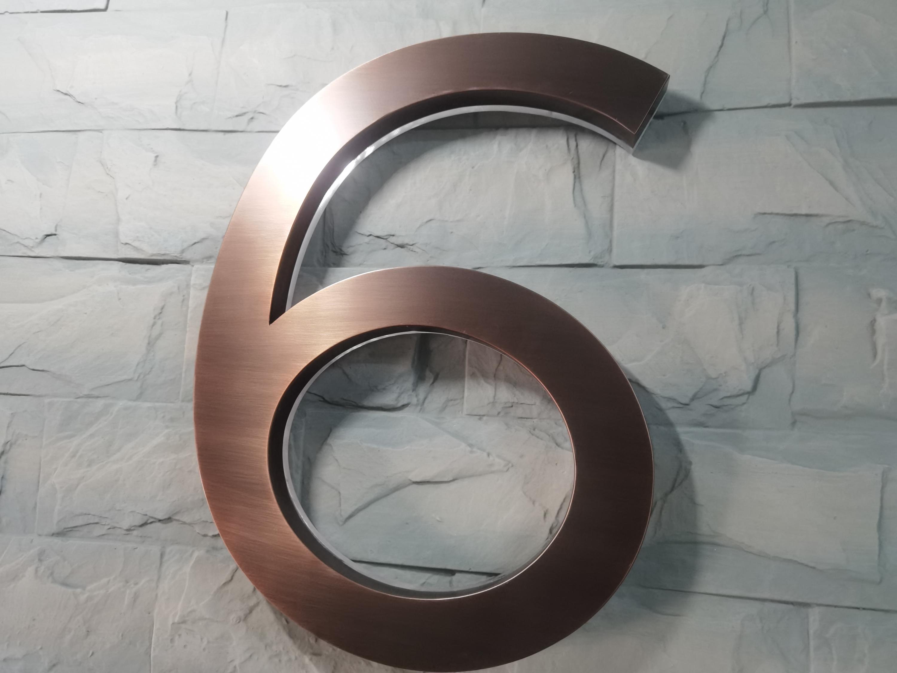 Copper Led House Number, Custom Metal Numbers, Address Number Plaque ...