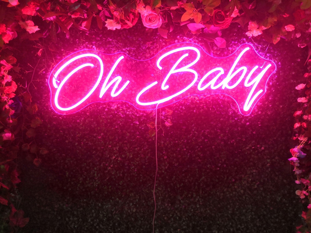 Oh Baby Neon Sign Baby Shower Gift Gender Reveal Birthday Party Decor ...