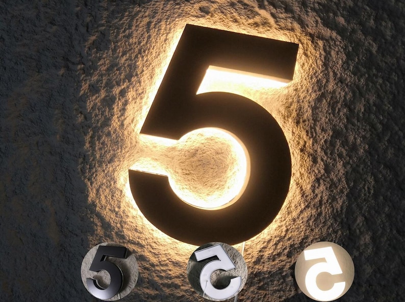 Copper Led House Number, Custom Metal Numbers, Address Number Plaque ...