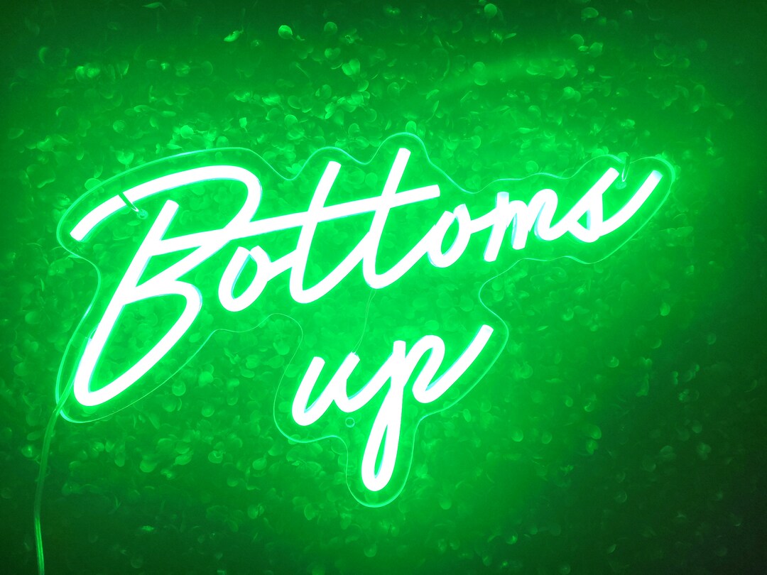 Custom "bottoms Up" Neon Sign: Party Bar Decor - Etsy
