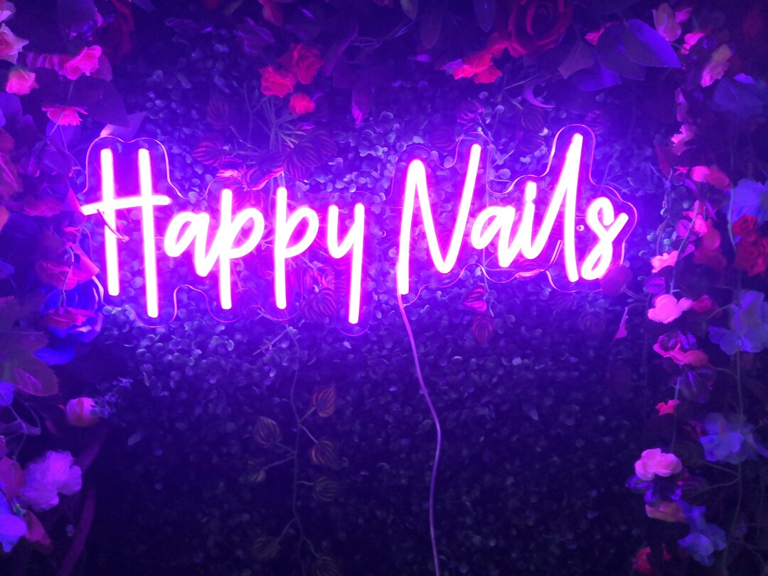 Happy Nails Neon Sign Custom Nails Neon Light Beauty Studio - Etsy UK