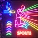 3D Neon Sign for Room Decor Sports Bar Football Baseball Basketball Man ...