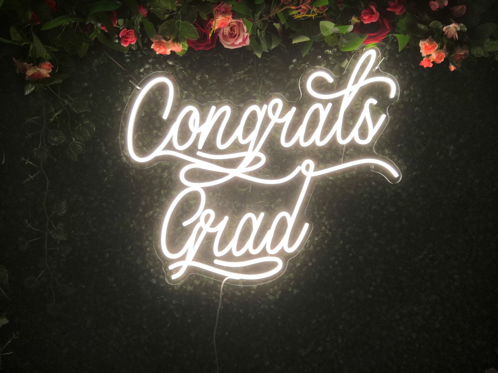 Custom Neon Sign Congrats Grad Neon Light Sign for Wall Decor Dorm Room ...