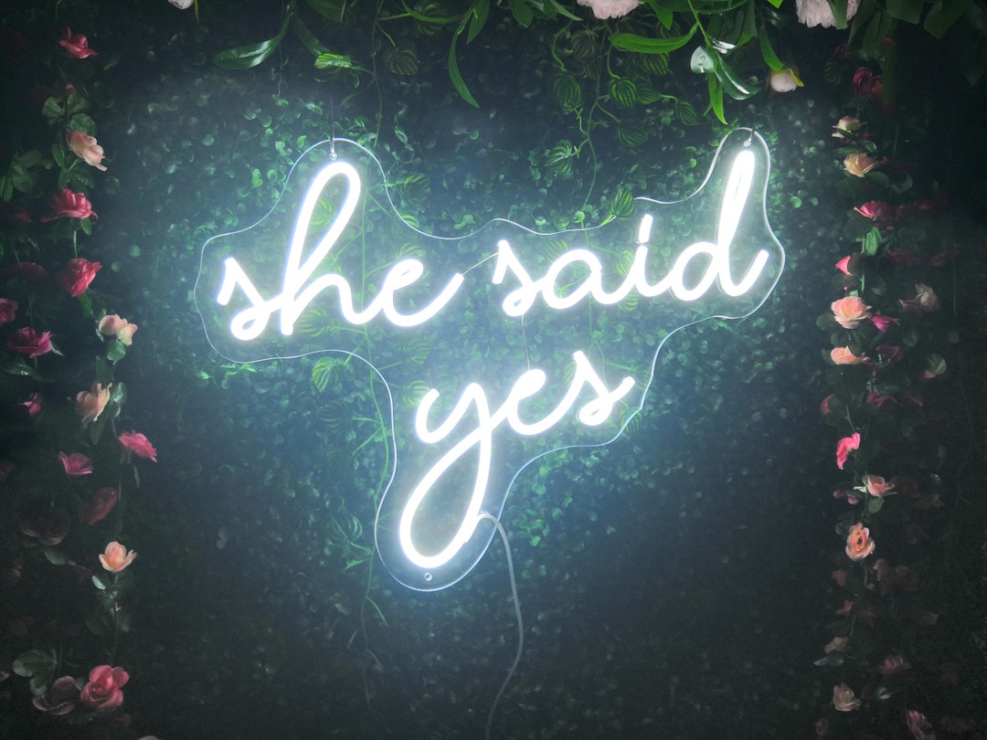 She Said Yes/ She Said Yes Sign/ Engagement Sign/ She Said Yes Neon ...