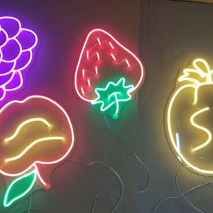 Fruit Neon Light Sign,custom Neon Sign Strawberry Watermelon Peach LED ...