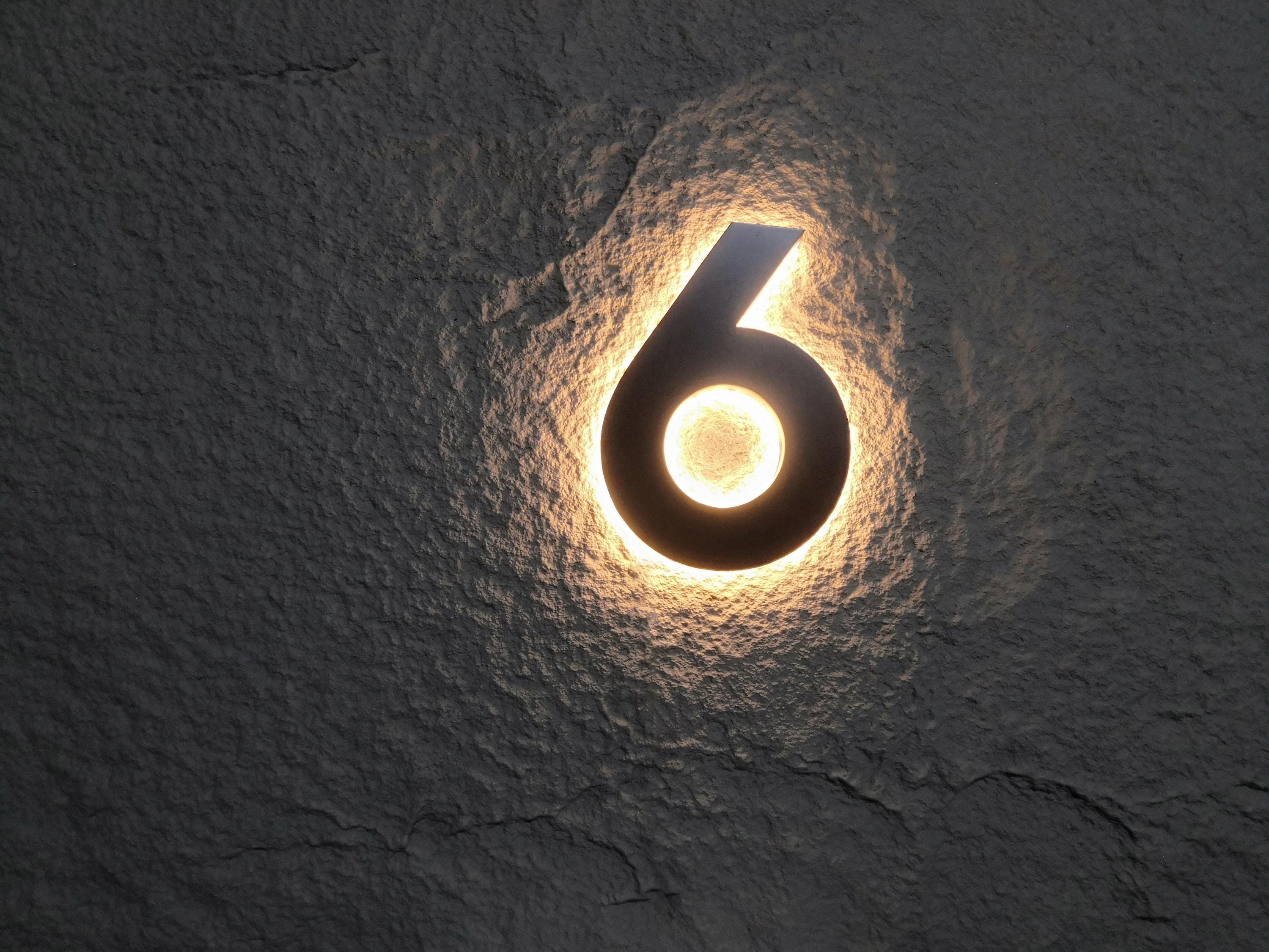 Modern LED House Number Sign: Customizable Backlit Door Decor - Etsy