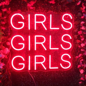 Girls Girls Girls Neon Sign/ Girl Neon Light Sign/ Girl Room Decor/ LED ...