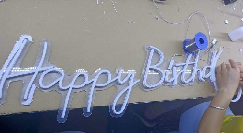 Custom Neon Sign Happy Birthday Neon Light Sign Decor Home Led - Etsy