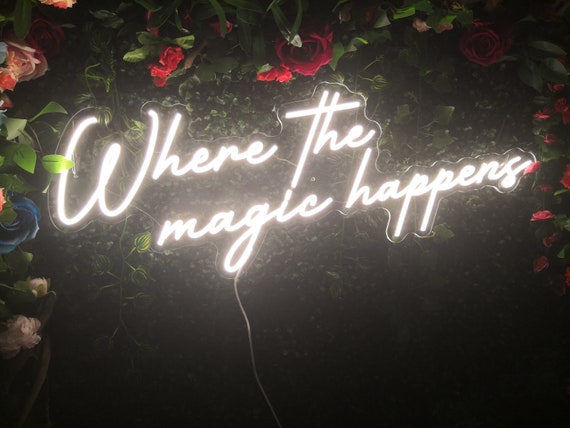 Custom Neon Sign Where the Magic Happens LED Neon Sign Bedroom | Etsy