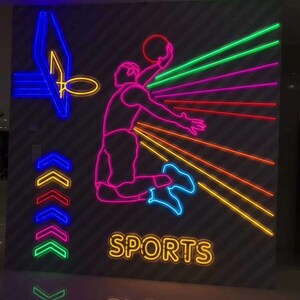 3D Neon Sign for Room Decor Sports Bar Football Baseball | Etsy