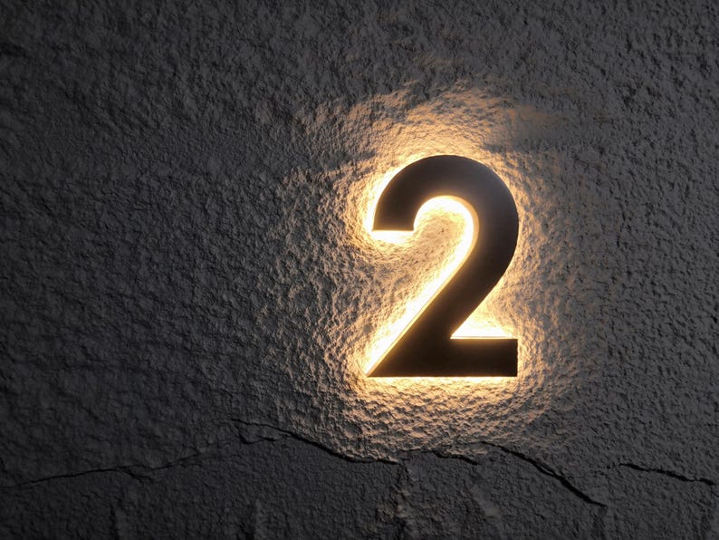 Metal LED House Number Sign: Backlit Door Number - Etsy