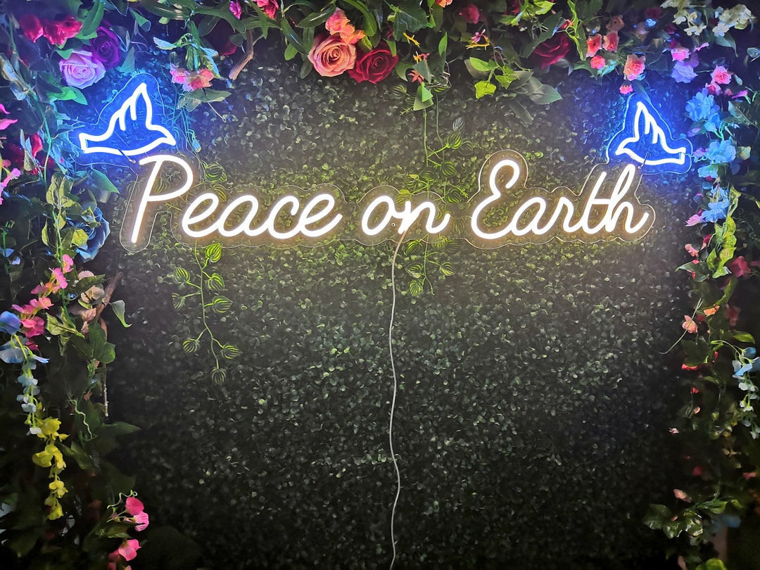Peace on Earth Neon Sign, Christmas LED Light - Etsy